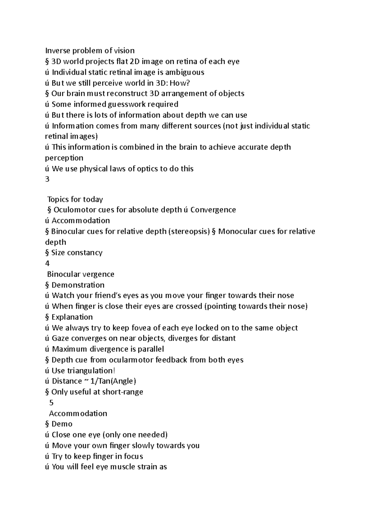Inverse problem of vision - lecture 9 cognitive psyc - Inverse problem ...