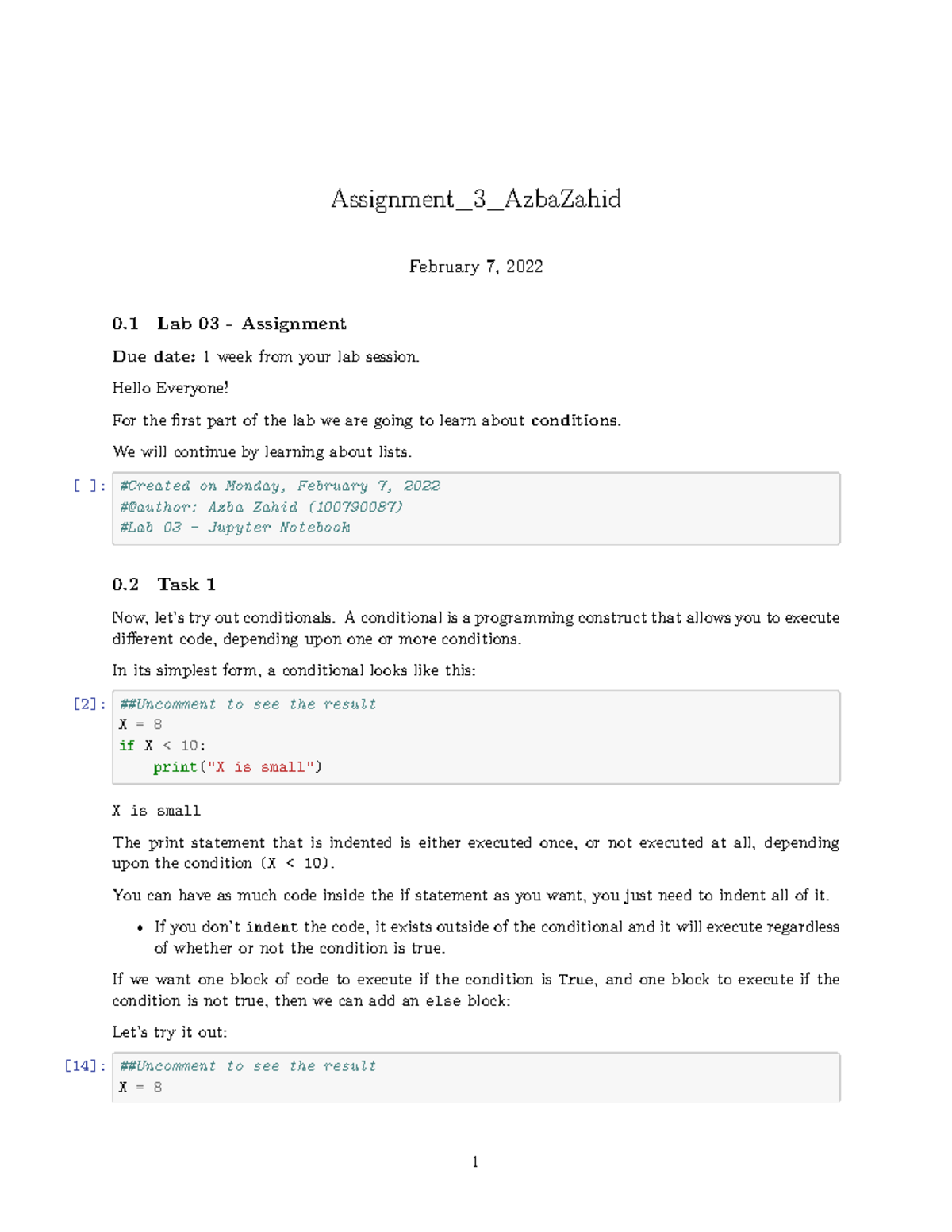 assignassignassign - Assignment_3_AzbaZahid February 7, 2022 0 Lab 03 - Assignment Due date: 1 ...
