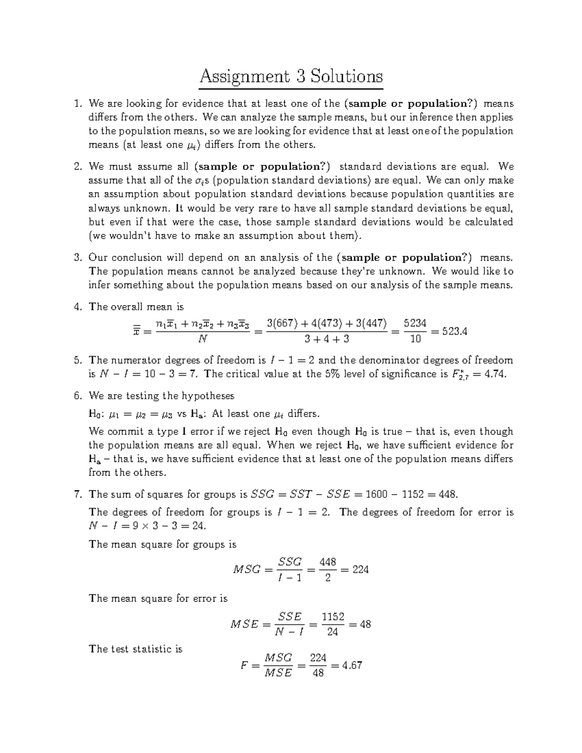 Assignment 3 Solutions - Assignment 3 Solutions We are looking for ...