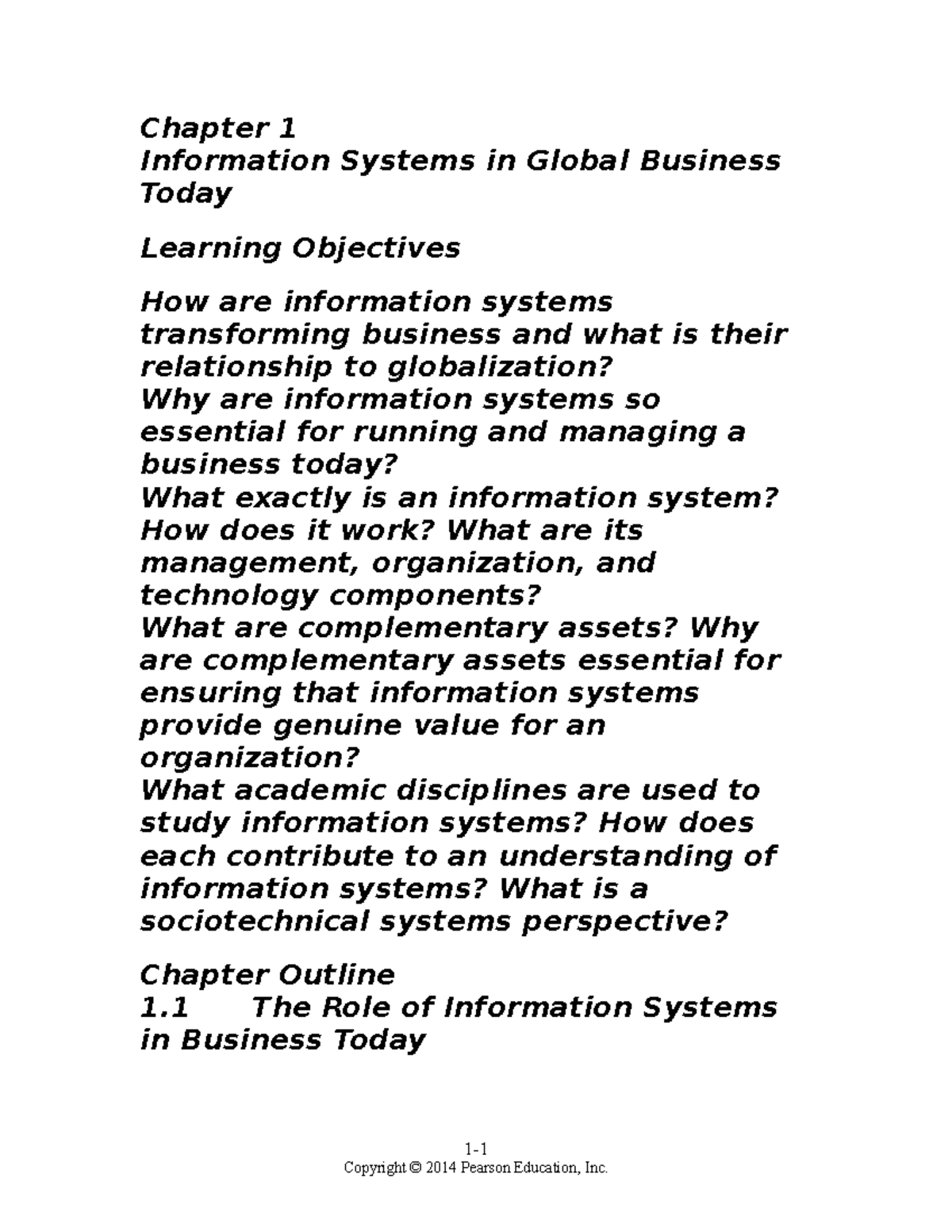 Information Systems in Global Business Today - Chapter 1 Information ...