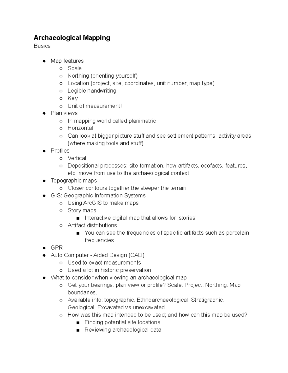 Archaeological Mapping Arch Notes - Archaeological Mapping Basics Map ...