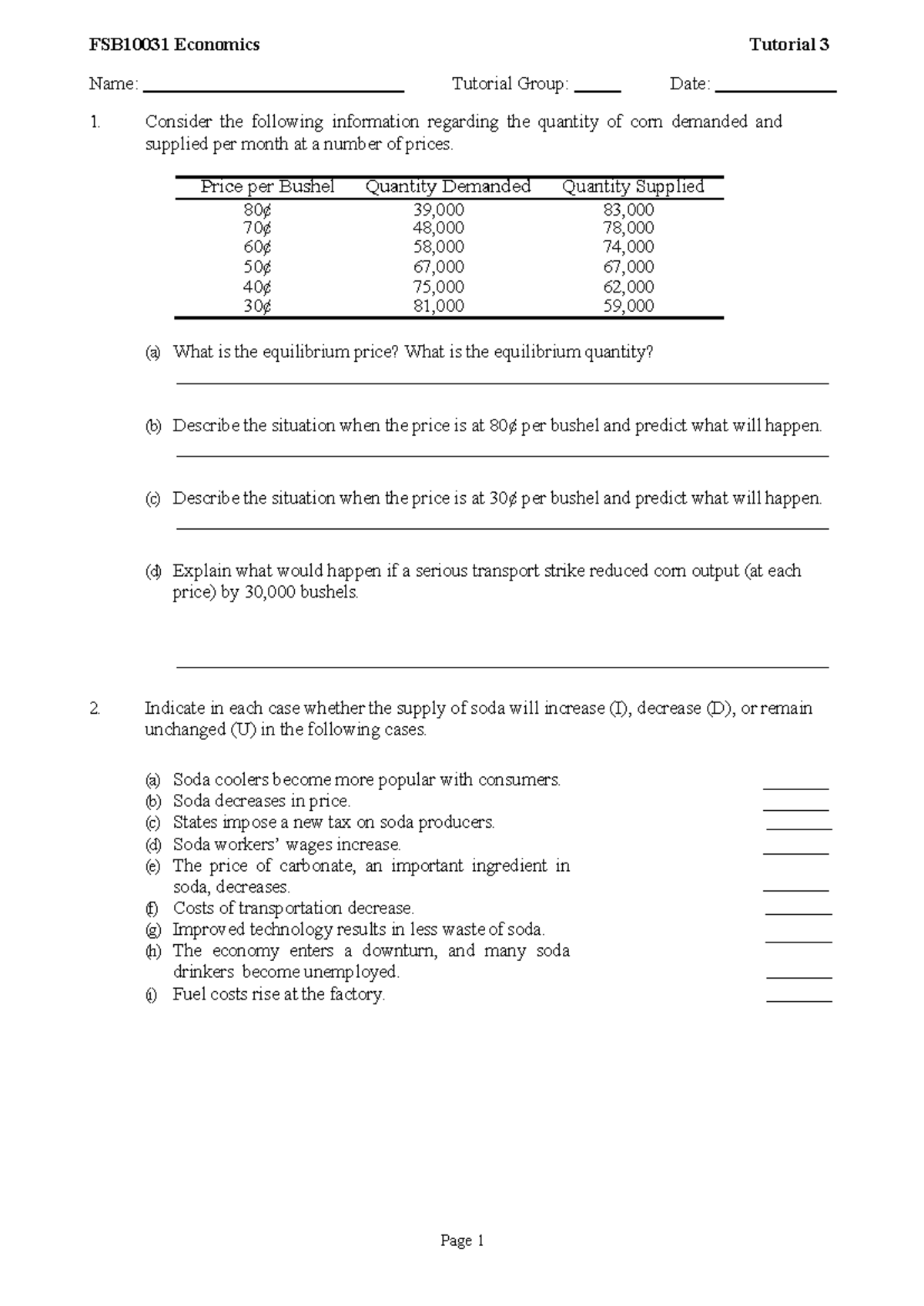 Tutorial 3 Formative S1 2020 - Page 1 FSB10031 Economics Tutorial 3 ...