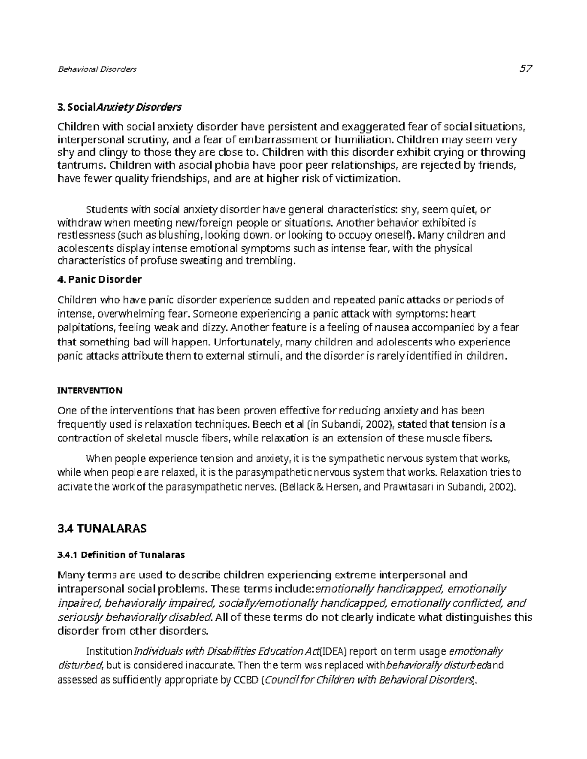 Psychology of Children with Special Needs - Behavioral Disorders 57 ...