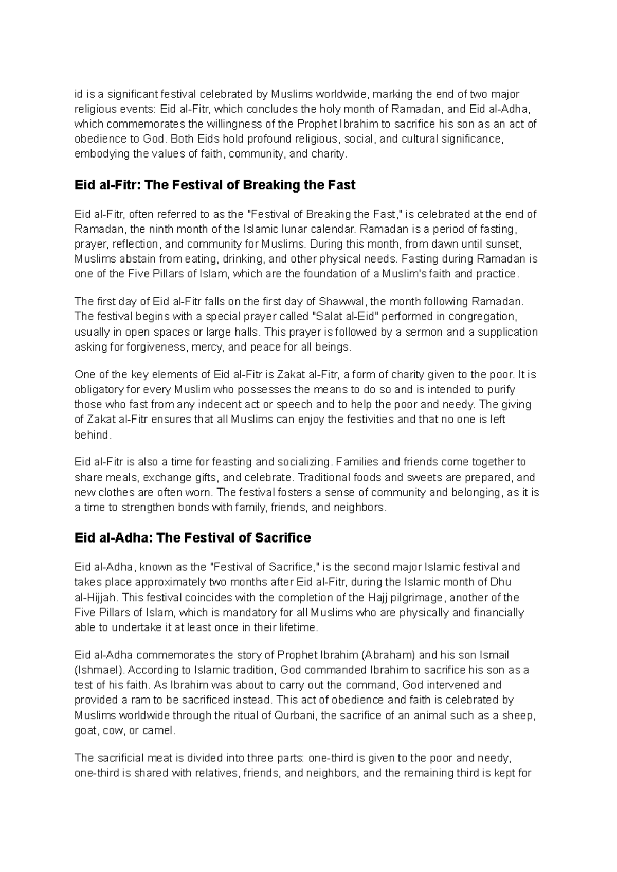 Eid - its about eid and what people do on eid - id is a significant ...