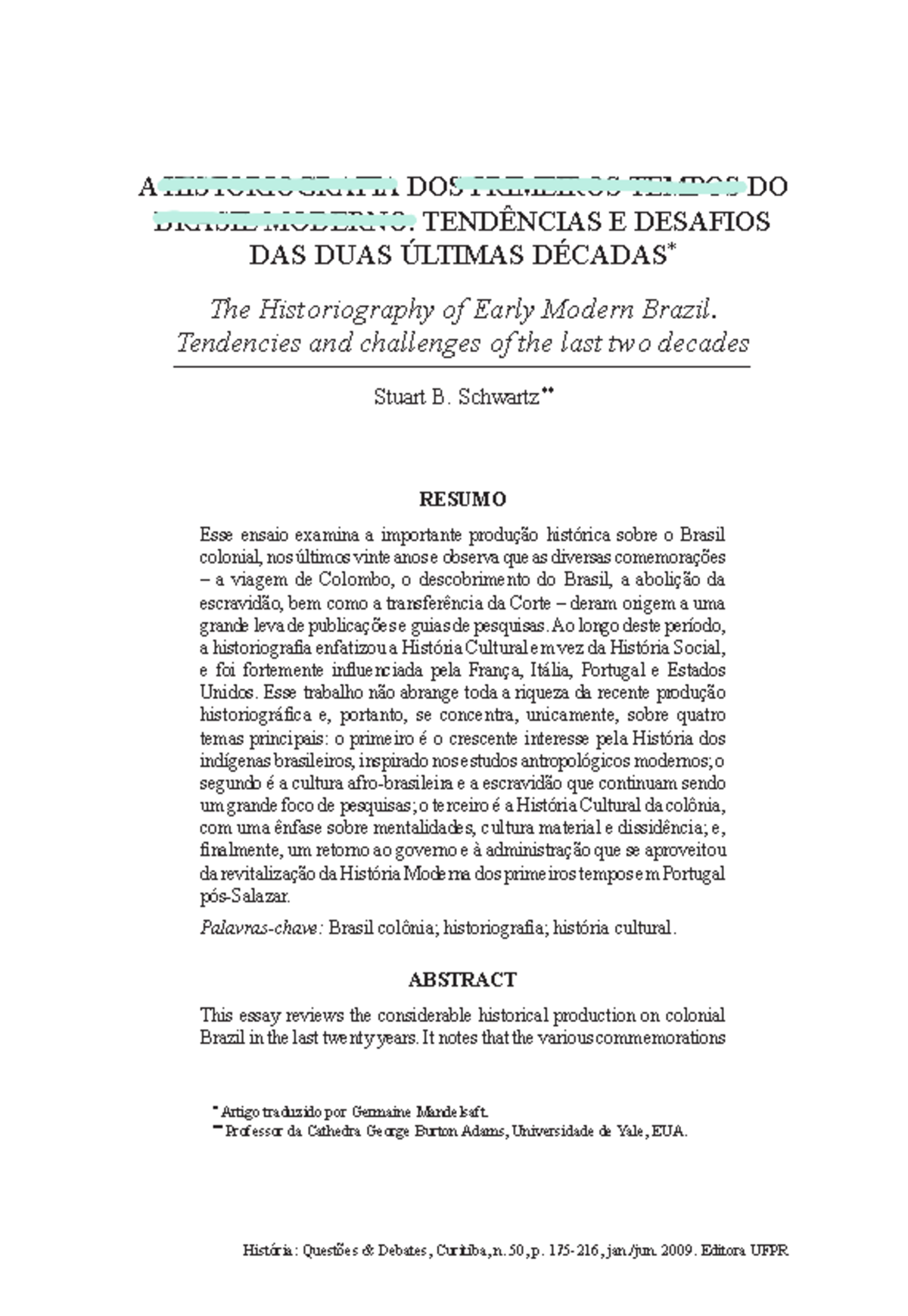 Stuart B Schwartz 211009 222235 - História: Questões & Debates ...