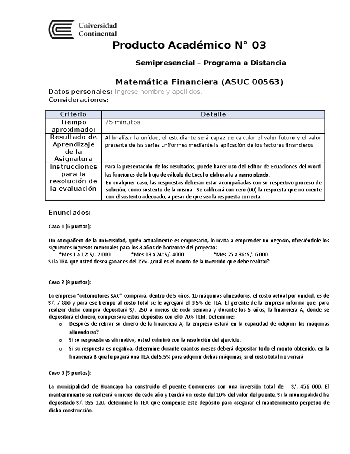 Producto Académico N° 03 - Producto Académico N° 03 Semipresencial – Programa a Distancia ...