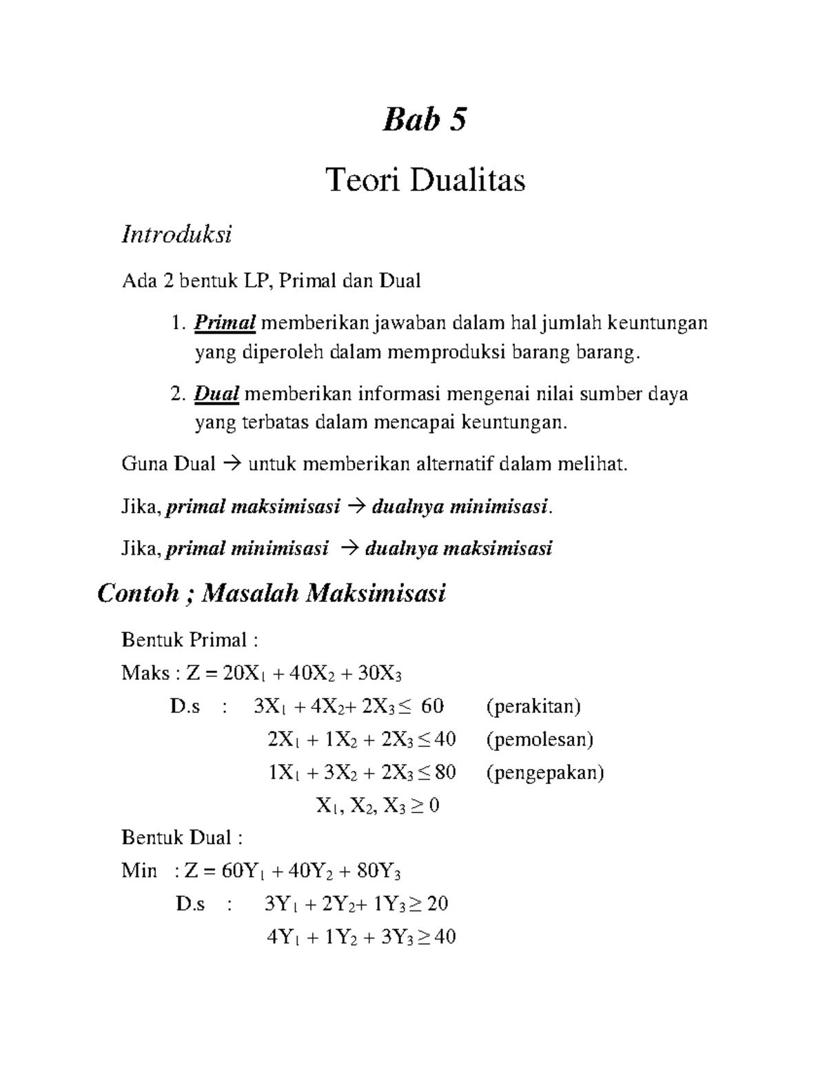 Materi 5 6 Teori Dual Primal 1729064183 - Bab 5 Teori Dualitas ...