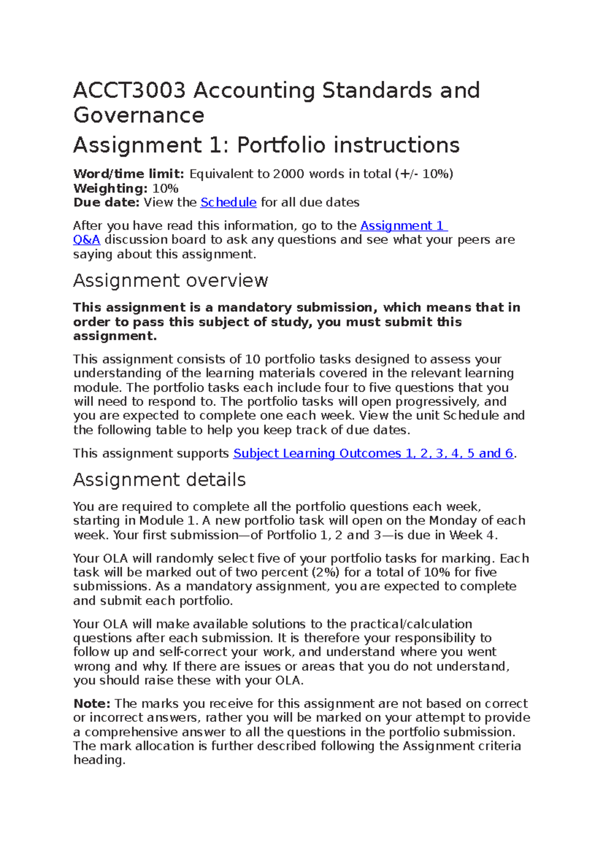 ACCT3003 Accounting Standards and Governance - 200974 - UWS - Studocu
