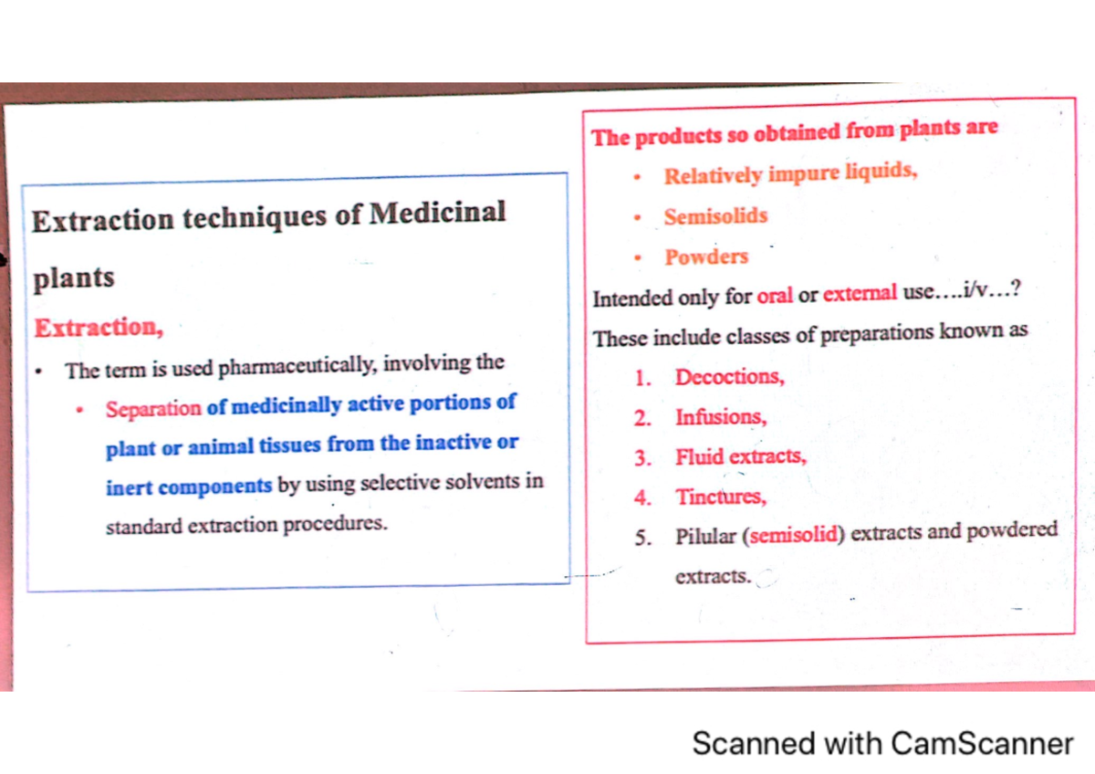 Extraction 1 - notes - Pharmacy practice - Studocu