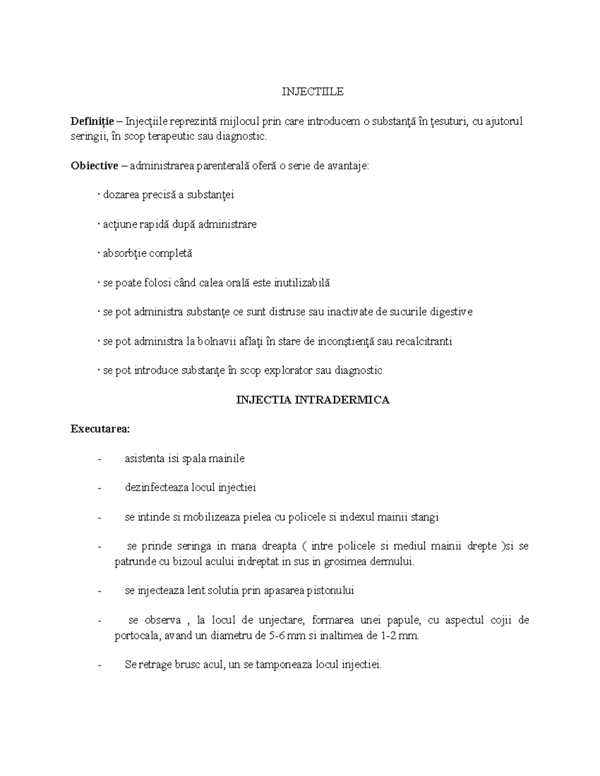 Injectiile - tipuri si clasificari - injectia subcutanta ...