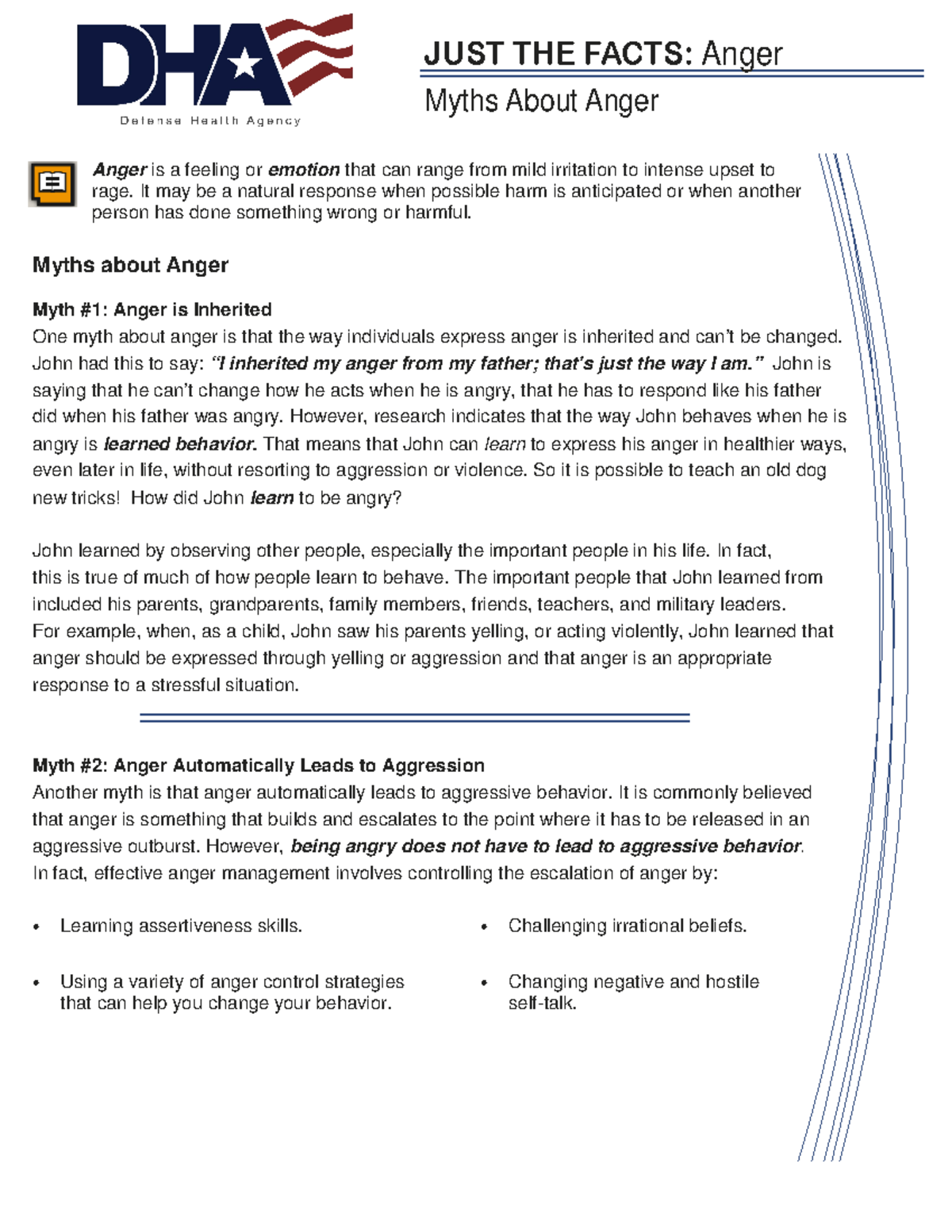 Just the Facts angermyths Edited 508 - JUST TH FACTS: Anger Myths About ...