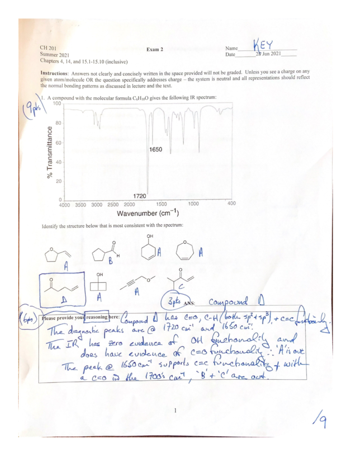 exam 2 hardcopy with the answers - CH 201 - Studocu