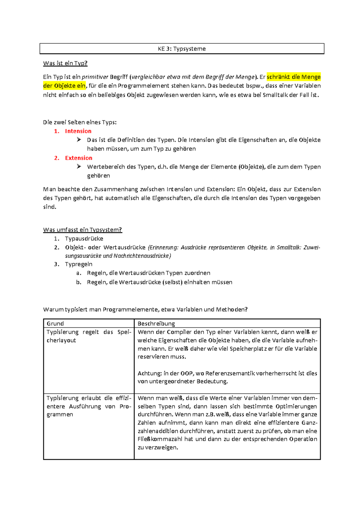 1814 Objektorientierte Programmierung - Zusammenfassung KE3 - Warning ...