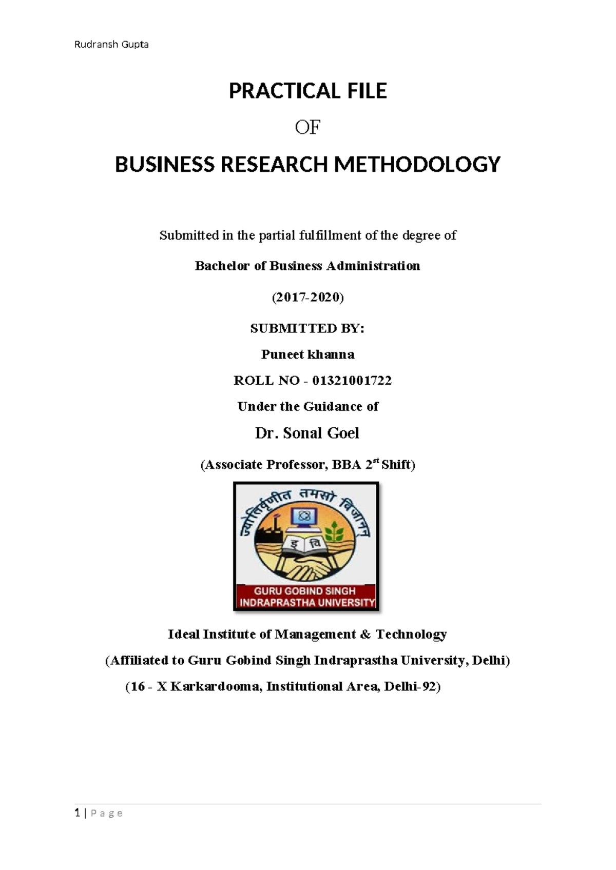 DOC-20231207-WA0042 - PROJECT FILE - PRACTICAL FILE OF BUSINESS RESEARCH METHODOLOGY Submitted ...