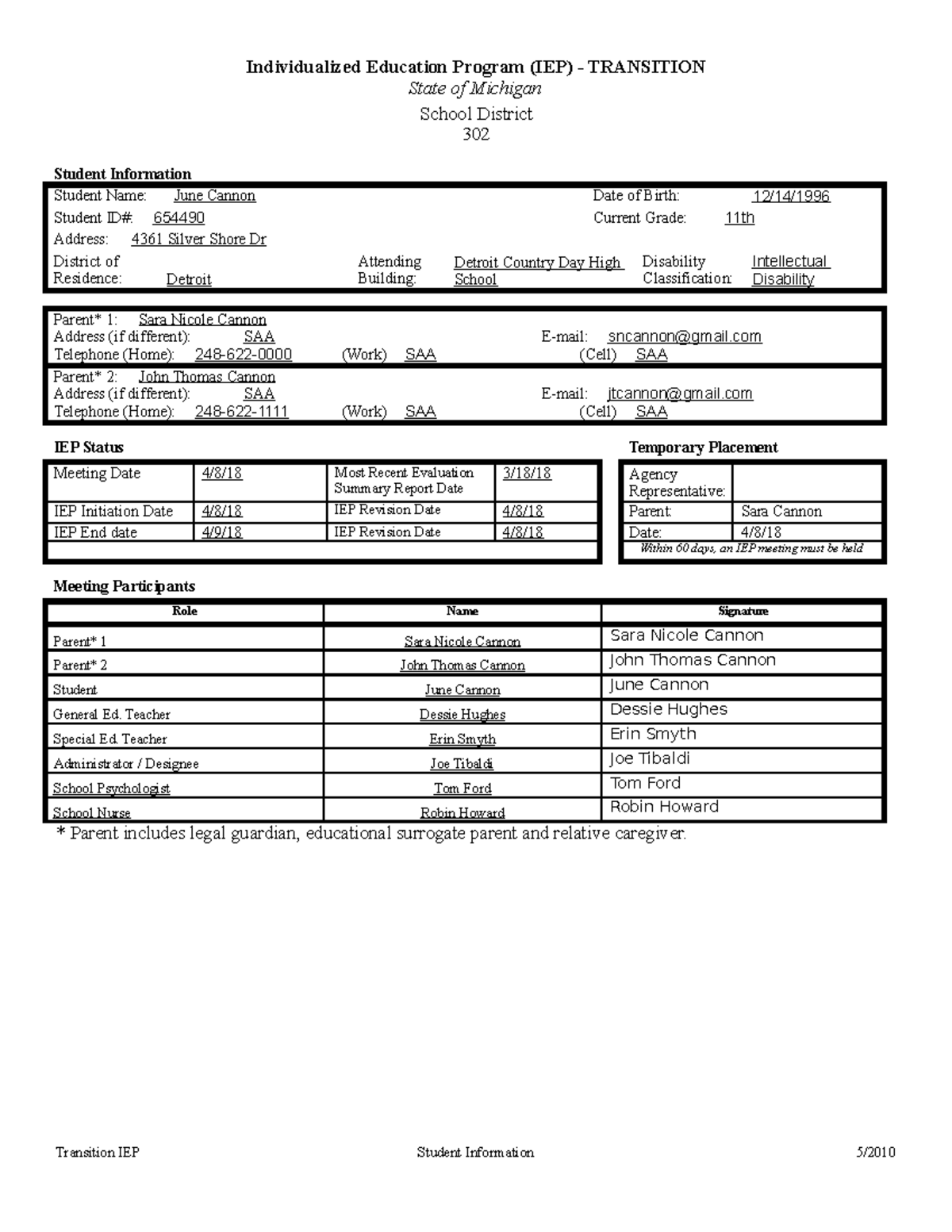 NEW Transition PLAN - IEP - Individualized Education Program (IEP ...