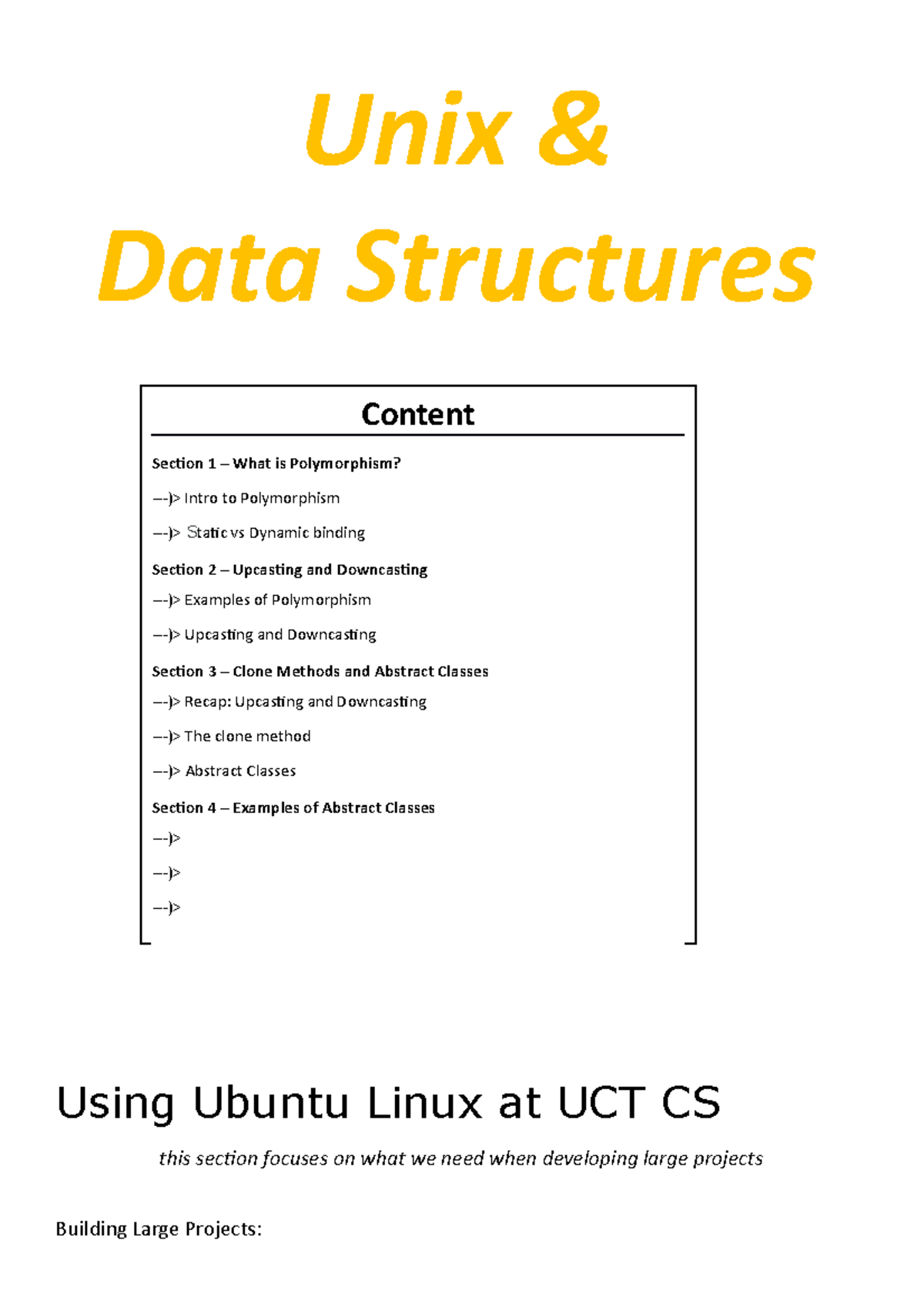 Unix And Data Structures 1 Unix And Data Structures Using Ubuntu Linux 9838