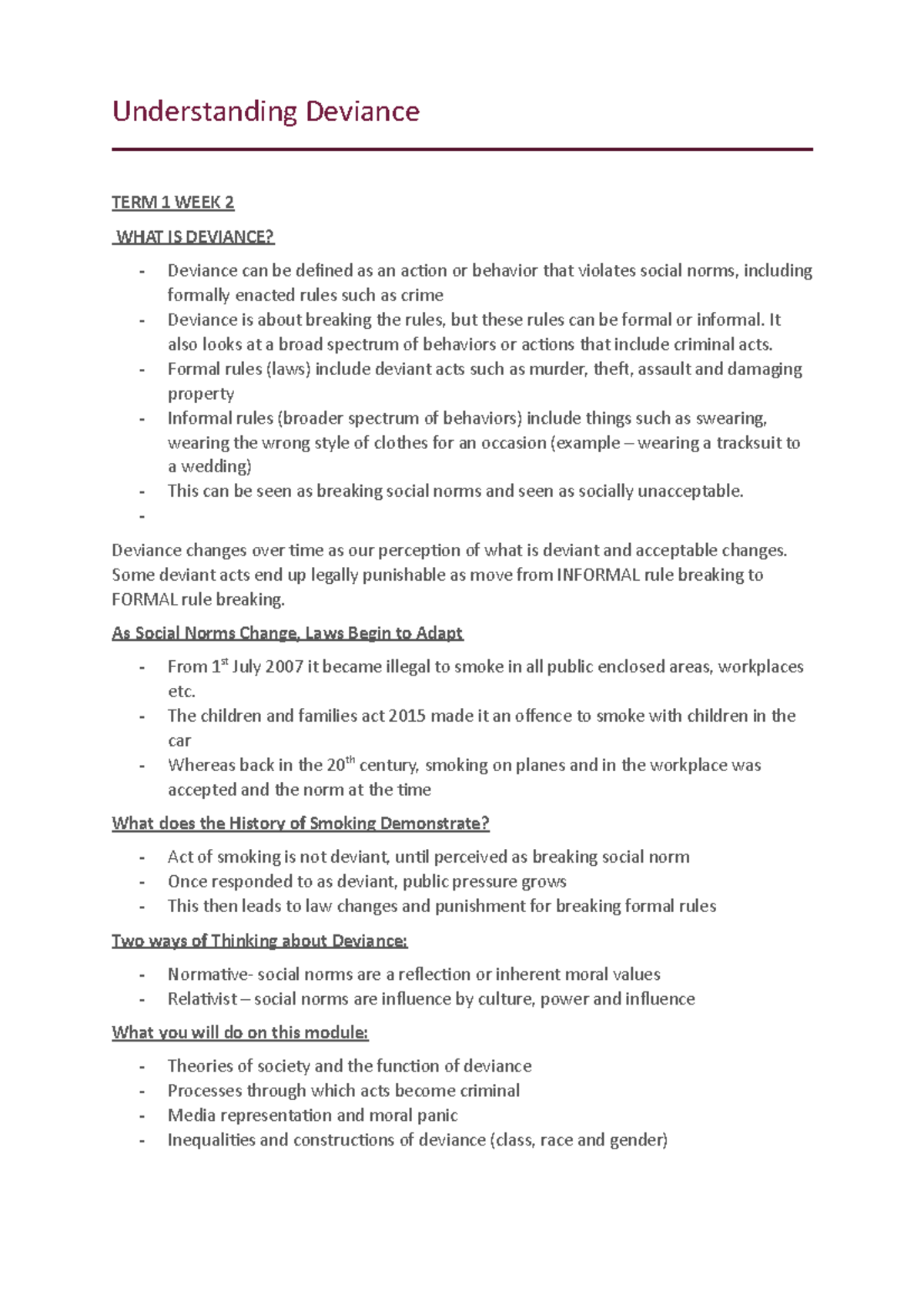 Understanding Deviance - Understanding Deviance TERM 1 WEEK 2 WHAT IS ...