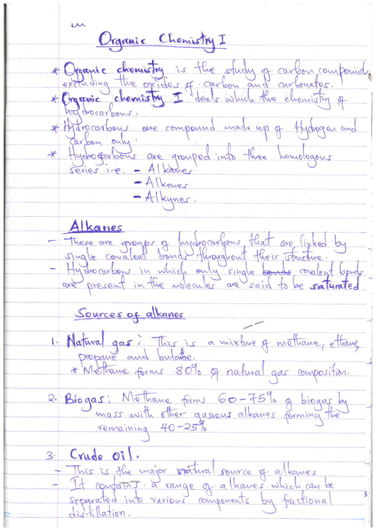 Organic notes - in Organic Chomistry I excluding the oxides of carbon ...