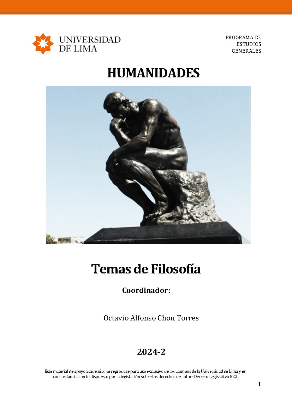 Modulo 2024-2 Temas DE Filosofía - v4 ok (vf) - PROGRAMA DE ESTUDIOS GENERALES HUMANIDADES Temas ...
