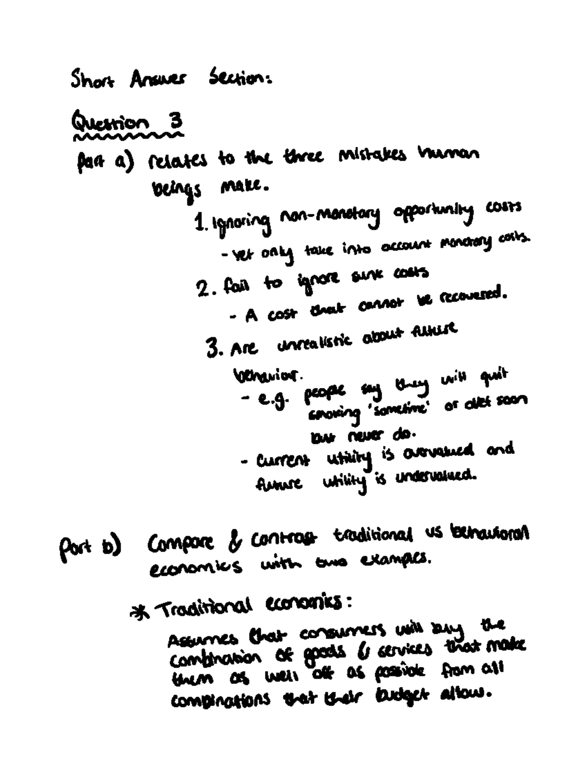 Exam prep - Final exam revision notes - Short Answer Section Question 3 ...