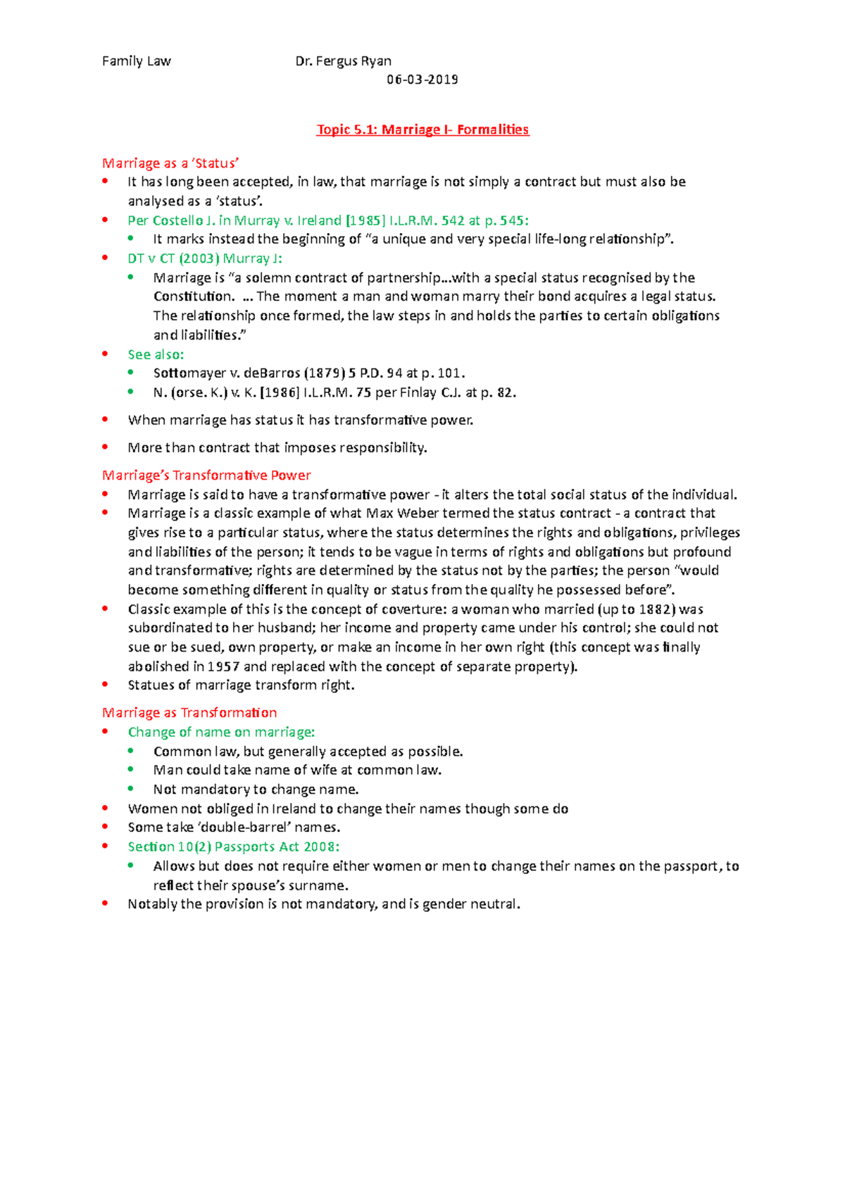 Lecture 9- 06-03-2019 - Marriage I- Formalities - 06-03- Topic 5 ...