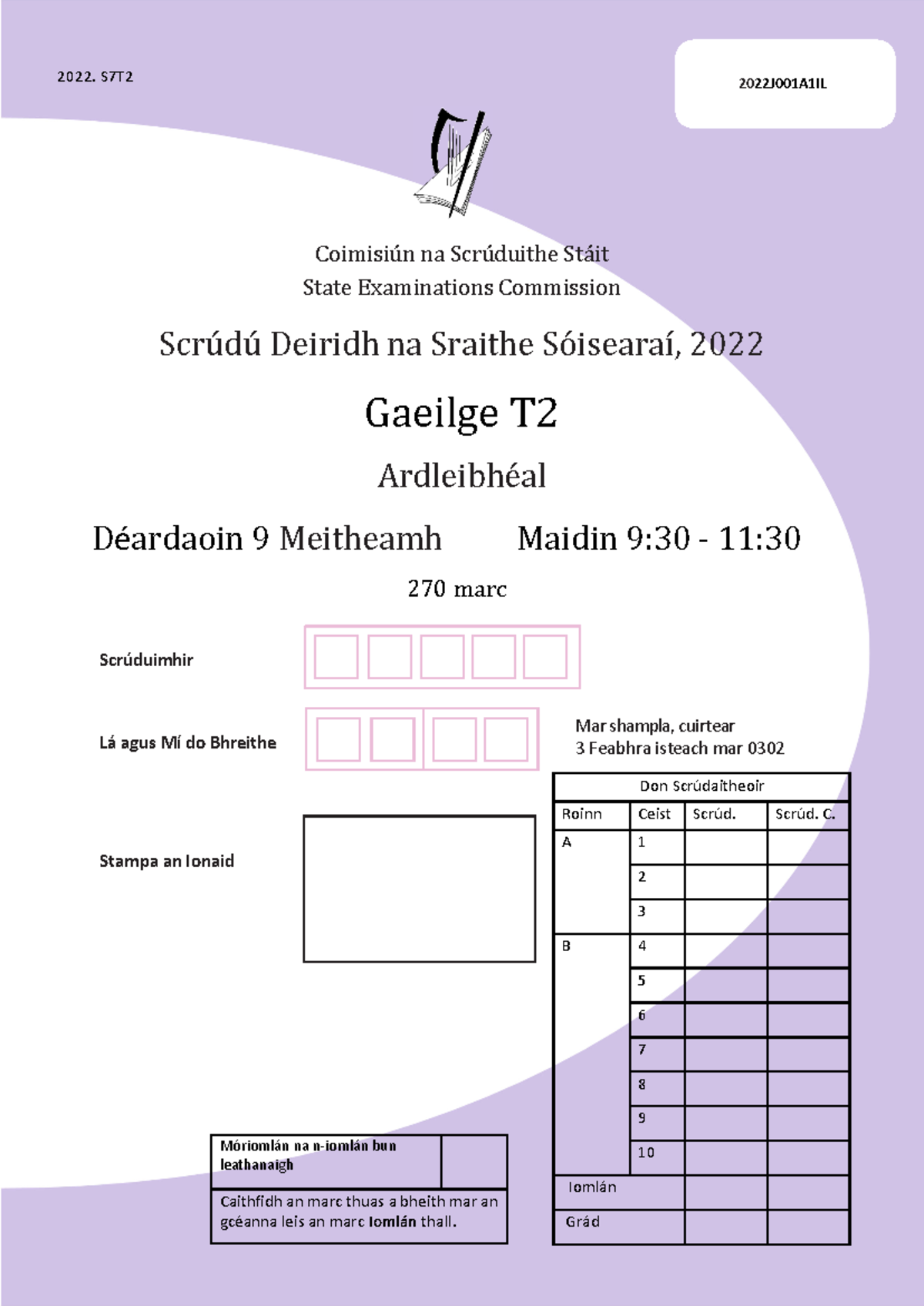 JC Exam papers 3 - Lecture notes for this module - 2022J001A1IL ...