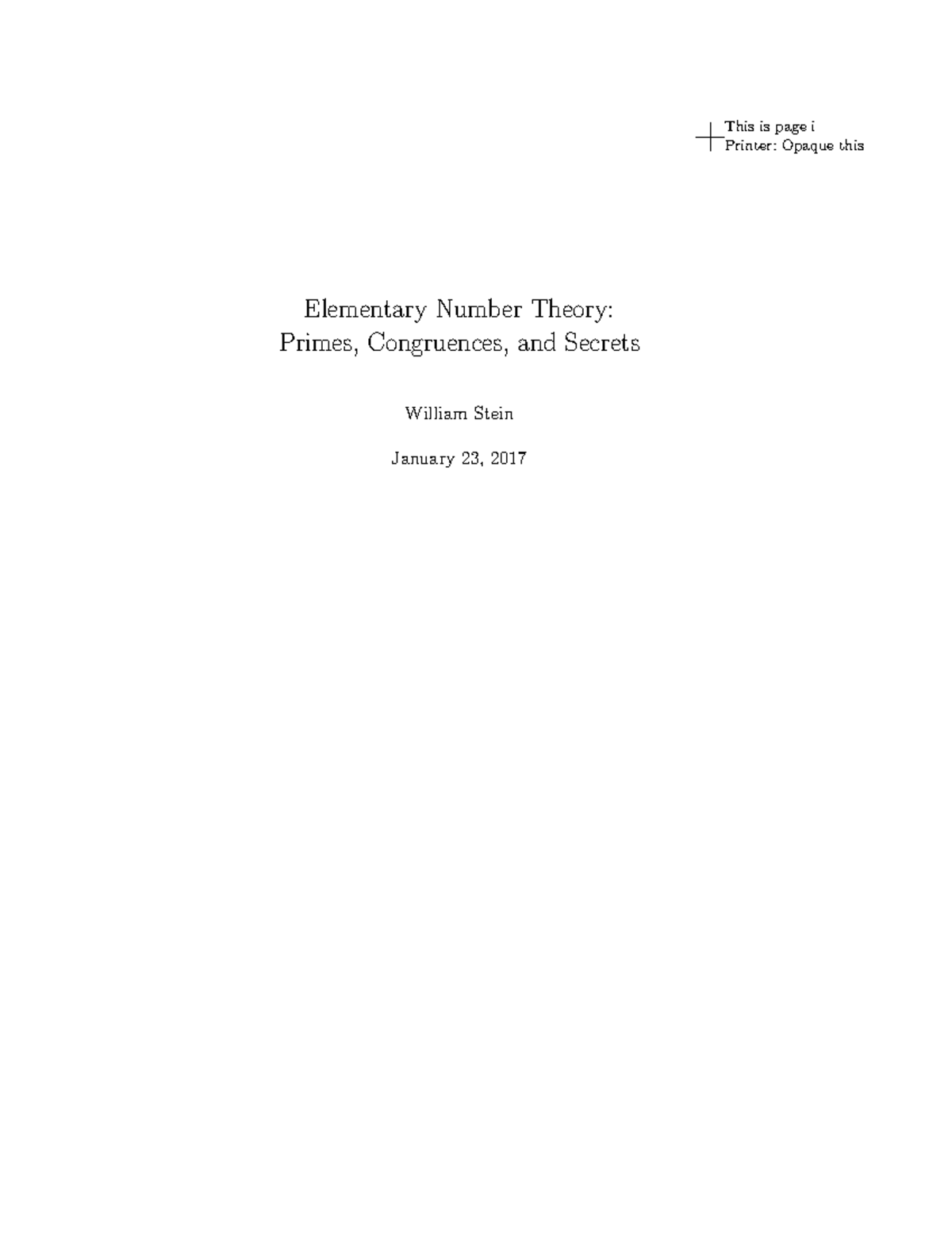 Number theory 1 - Competitive Programming - This is page i Printer ...