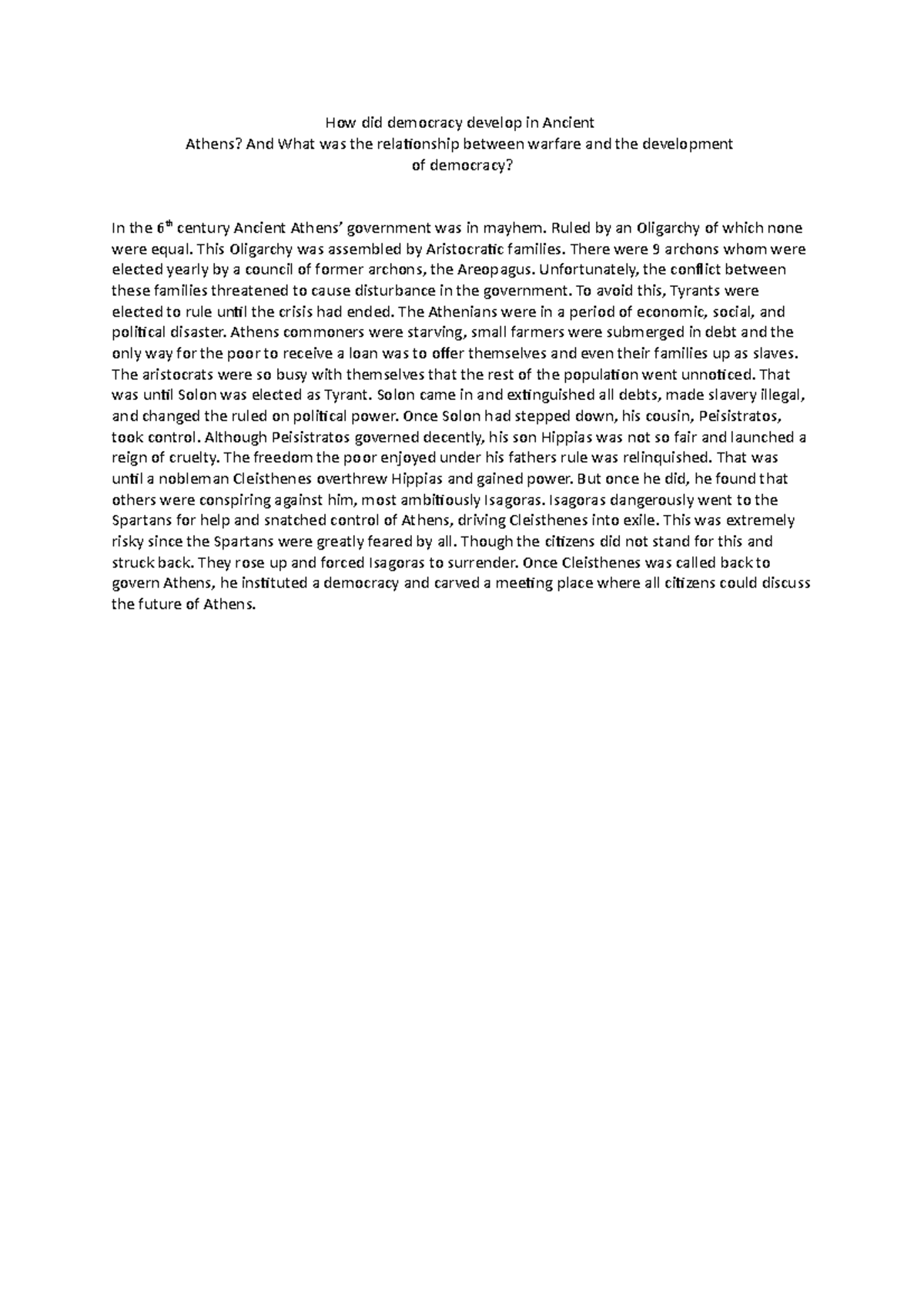 Democracy in Ancient Athens - How did democracy develop in Ancient ...