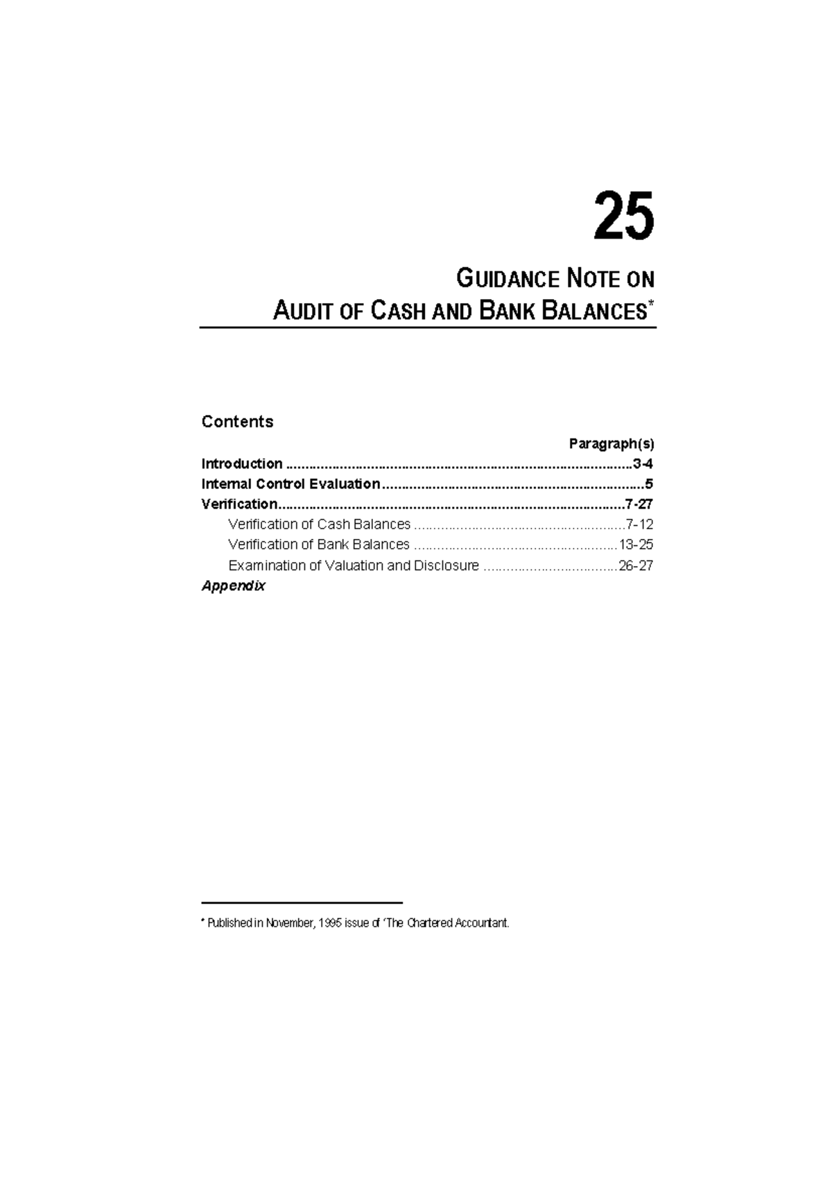 Guide on Audit of C a sh - ... - 25 GUIDANCE NOTE ON AUDIT OF CASH AND ...