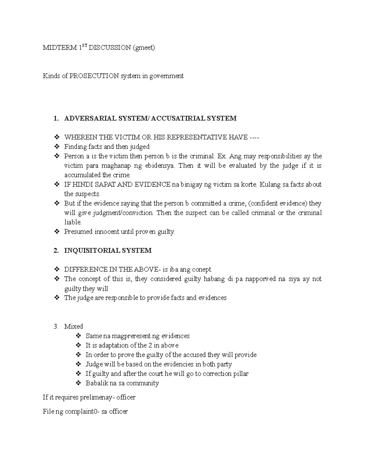Midterm 1ST Discussion - MIDTERM 1ST DISCUSSION (gmeet) Kinds of ...
