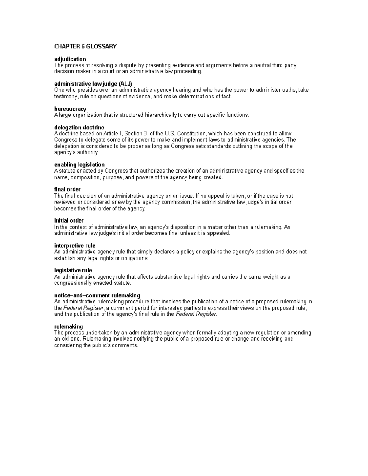 Ch6 - legal vocabulary to reinforce the learned concepts of business ...