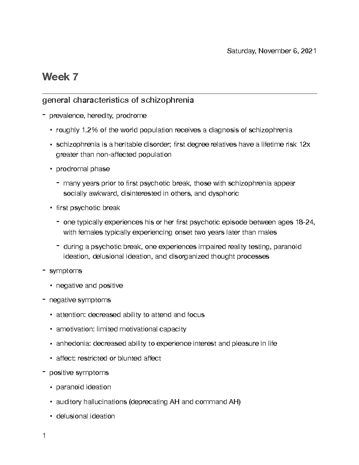 627 Week 7 Lecture Notes 7 Saturday November 6 2021 Week 7 General Characteristics Of