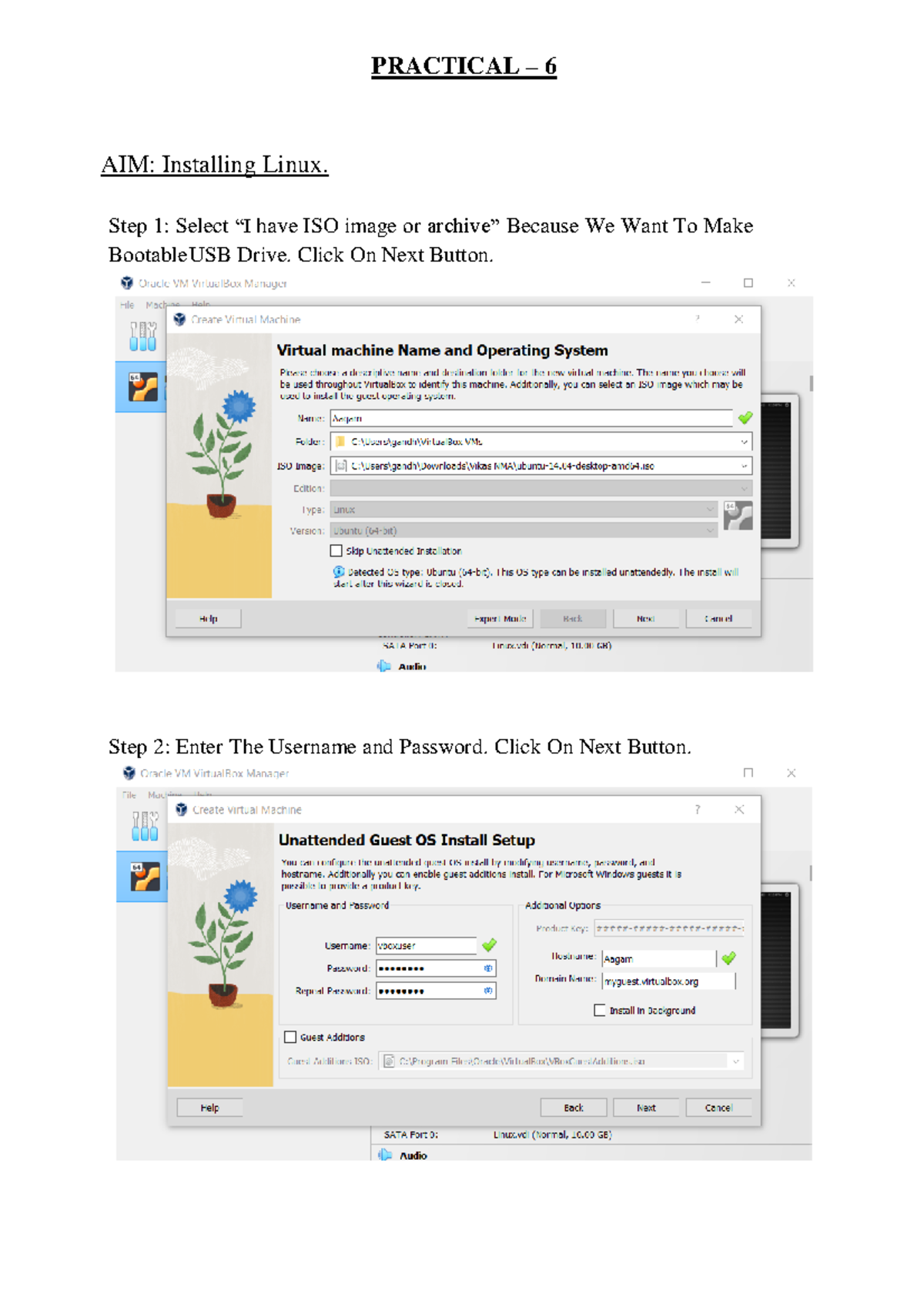 Practical 6 - asas - PRACTICAL – 6 AIM: Installing Linux. Step 1 ...