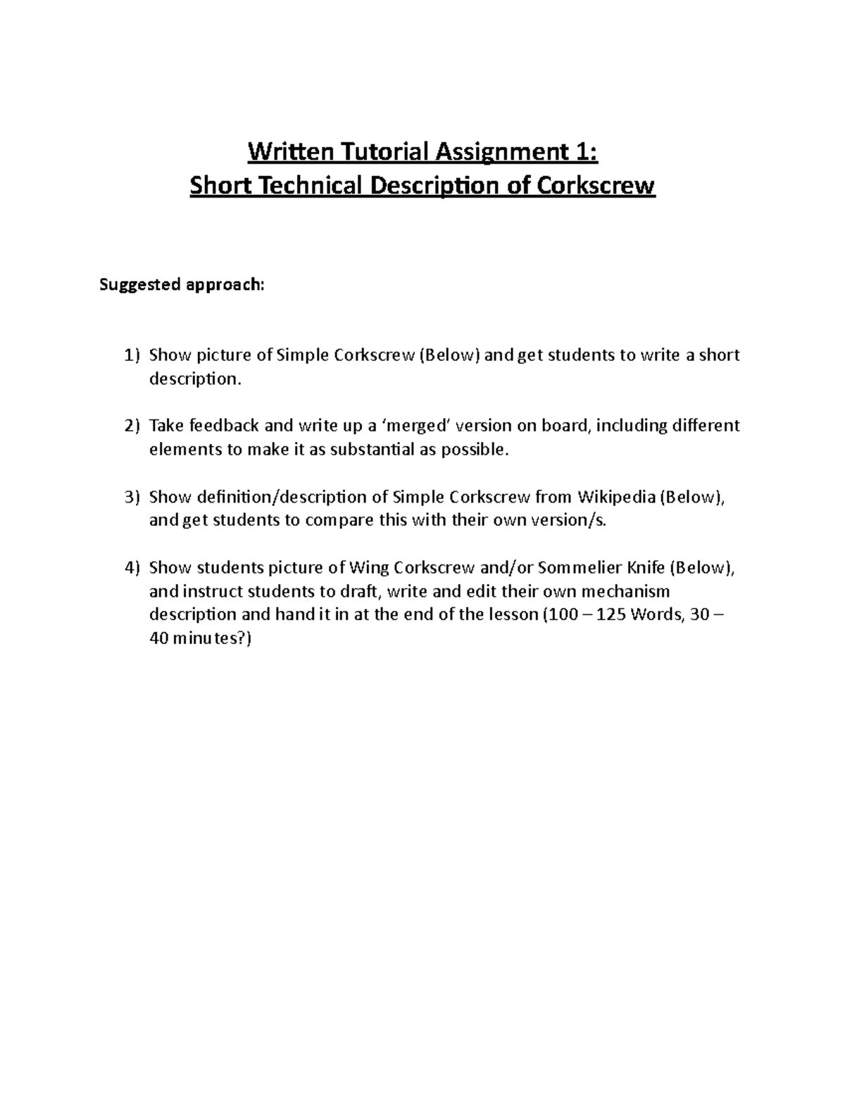 Written Tutorial Assignment 1 Short MD of Corkscrew - Written Tutorial Assignment 1: Short ...