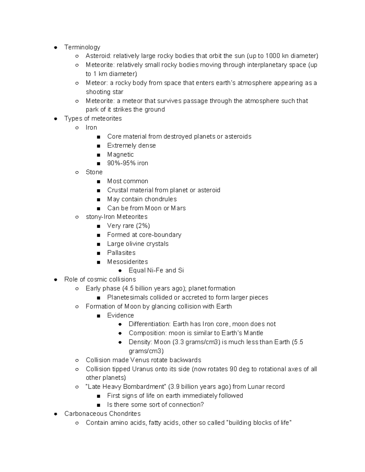 Astrogeology - Lecture notes 13 - Terminology Asteroid: relatively ...