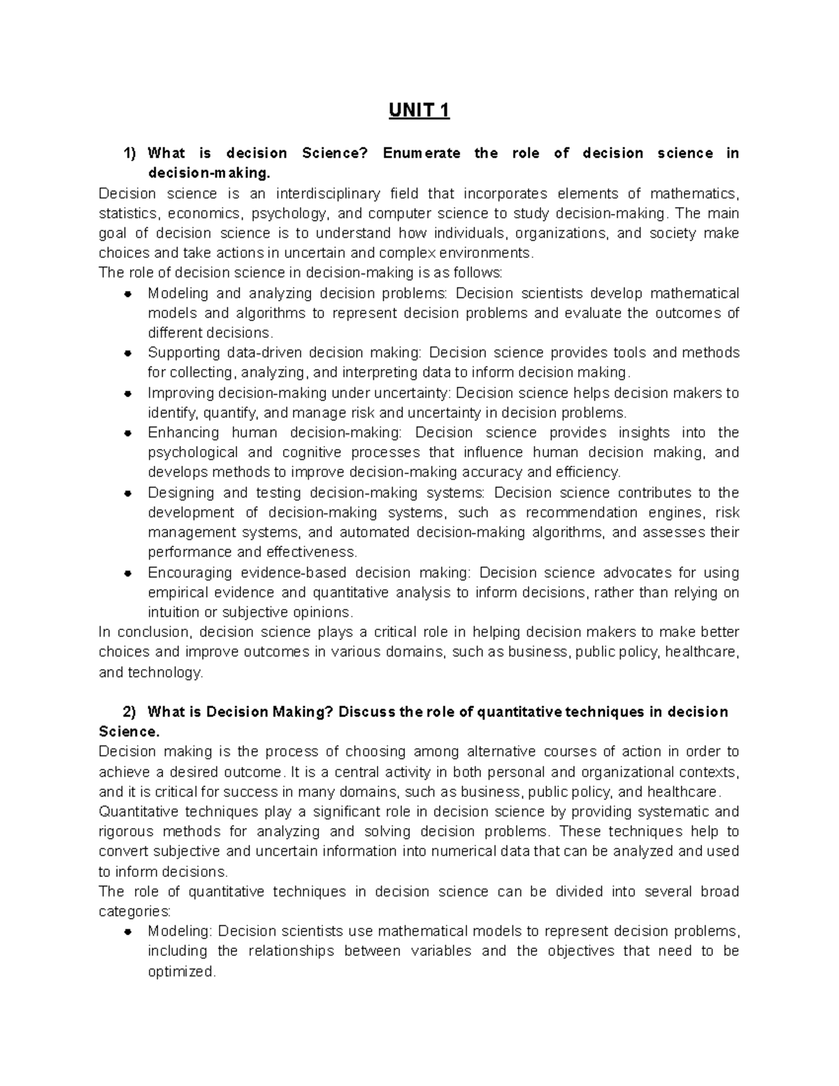 Decision Science - Decision science is an interdisciplinary field that ...