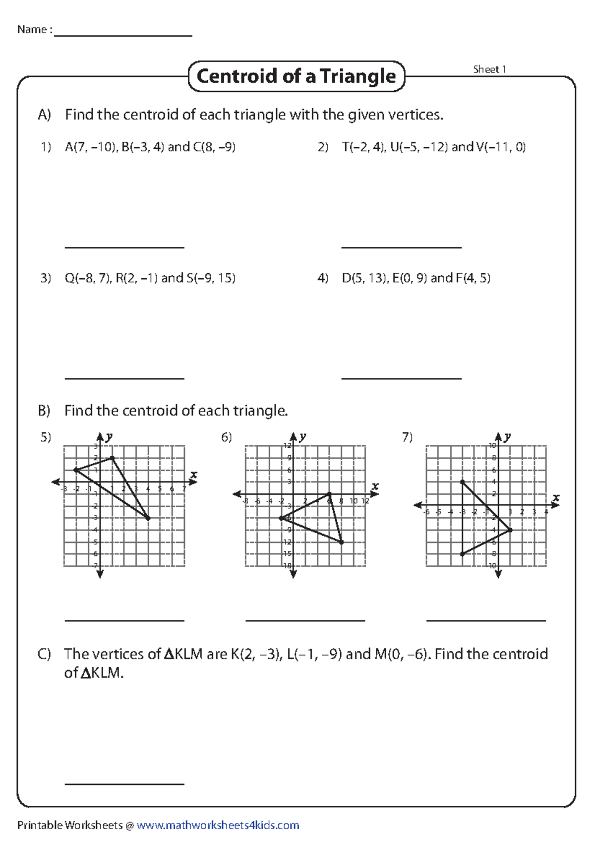 4-6 Centroid Homework - Math sheet. - Printable Worksheets ...