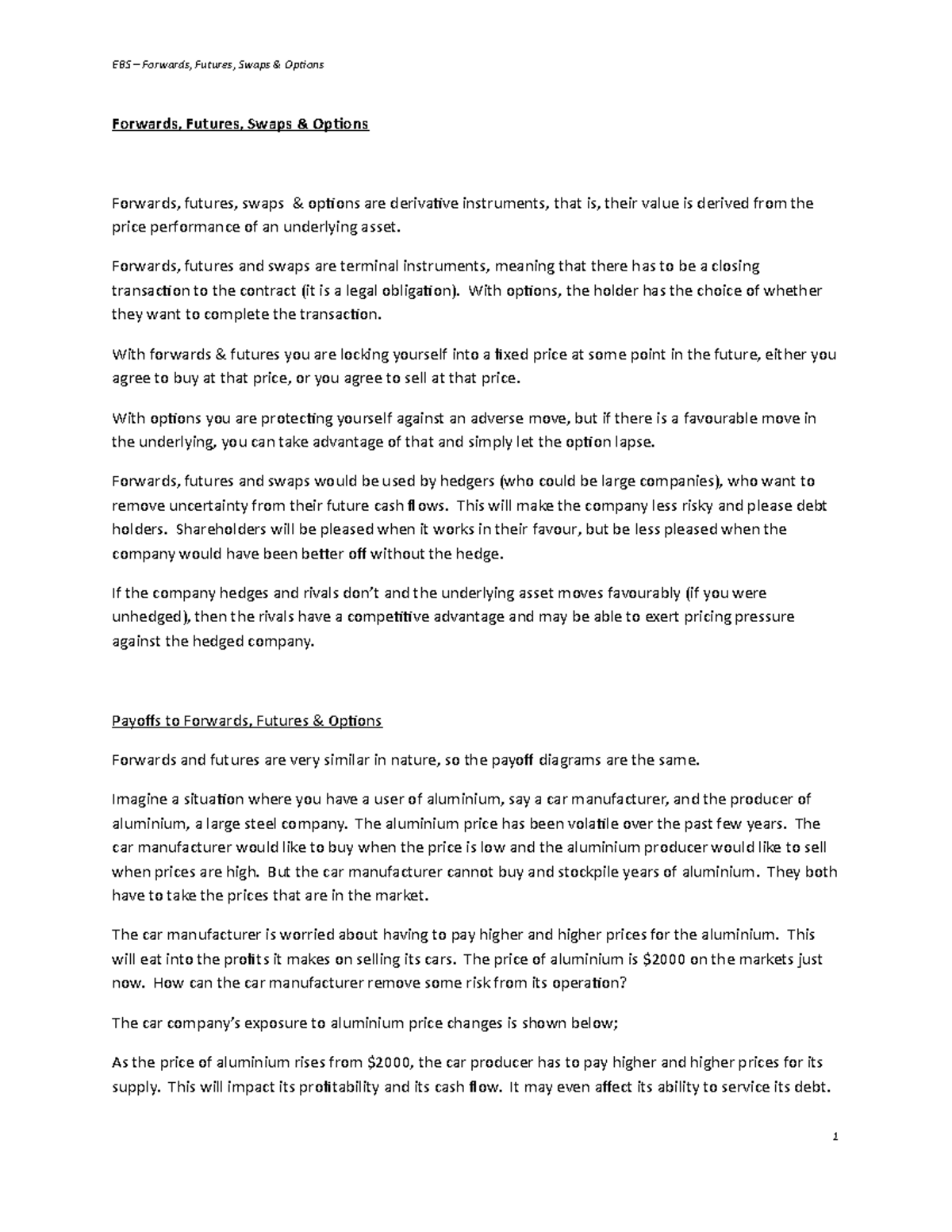 Module 12 - Forwards, Futures, Swaps and Options explained - Updated ...