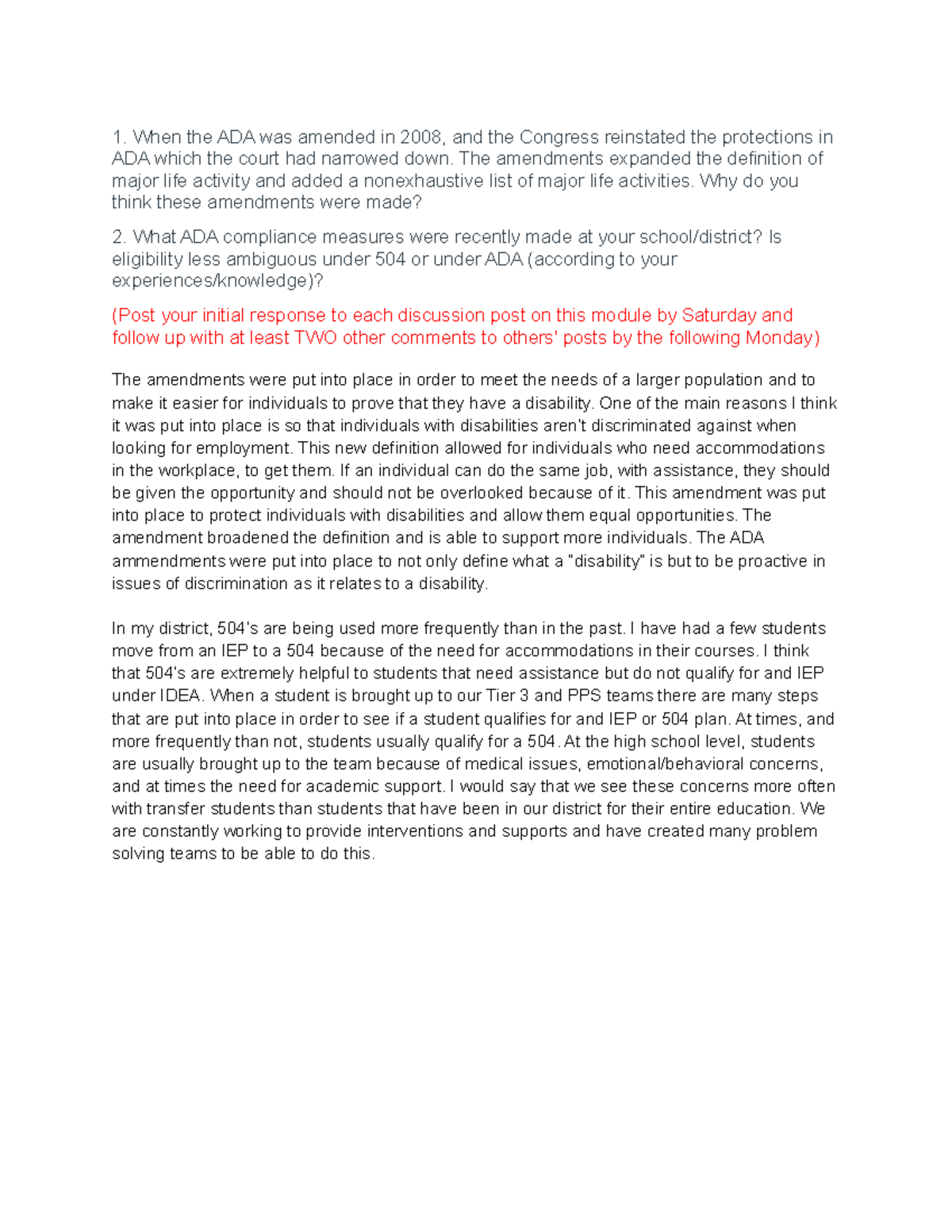 ADA - Ada - 1. When the ADA was amended in 2008, and the Congress ...