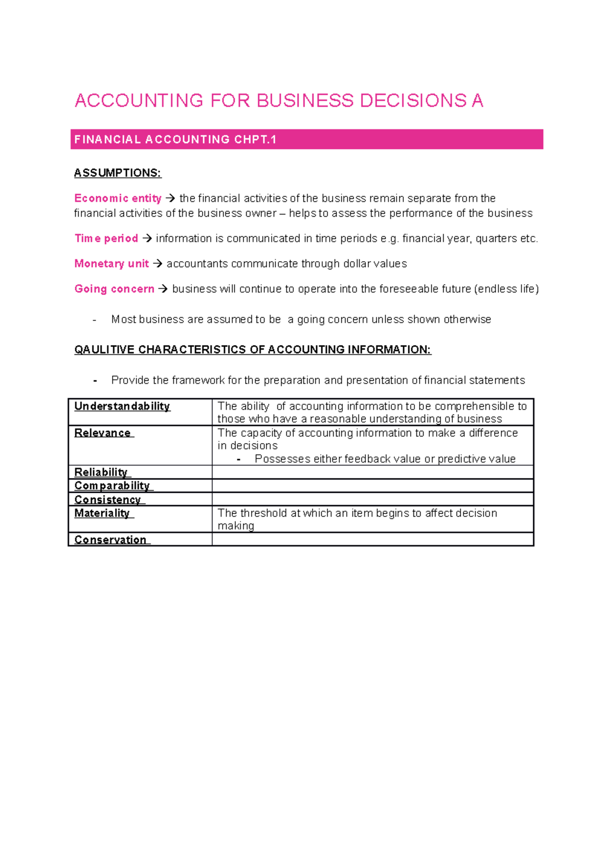 Accounting FOR Business Decisions A - ACCOUNTING FOR BUSINESS DECISIONS ...