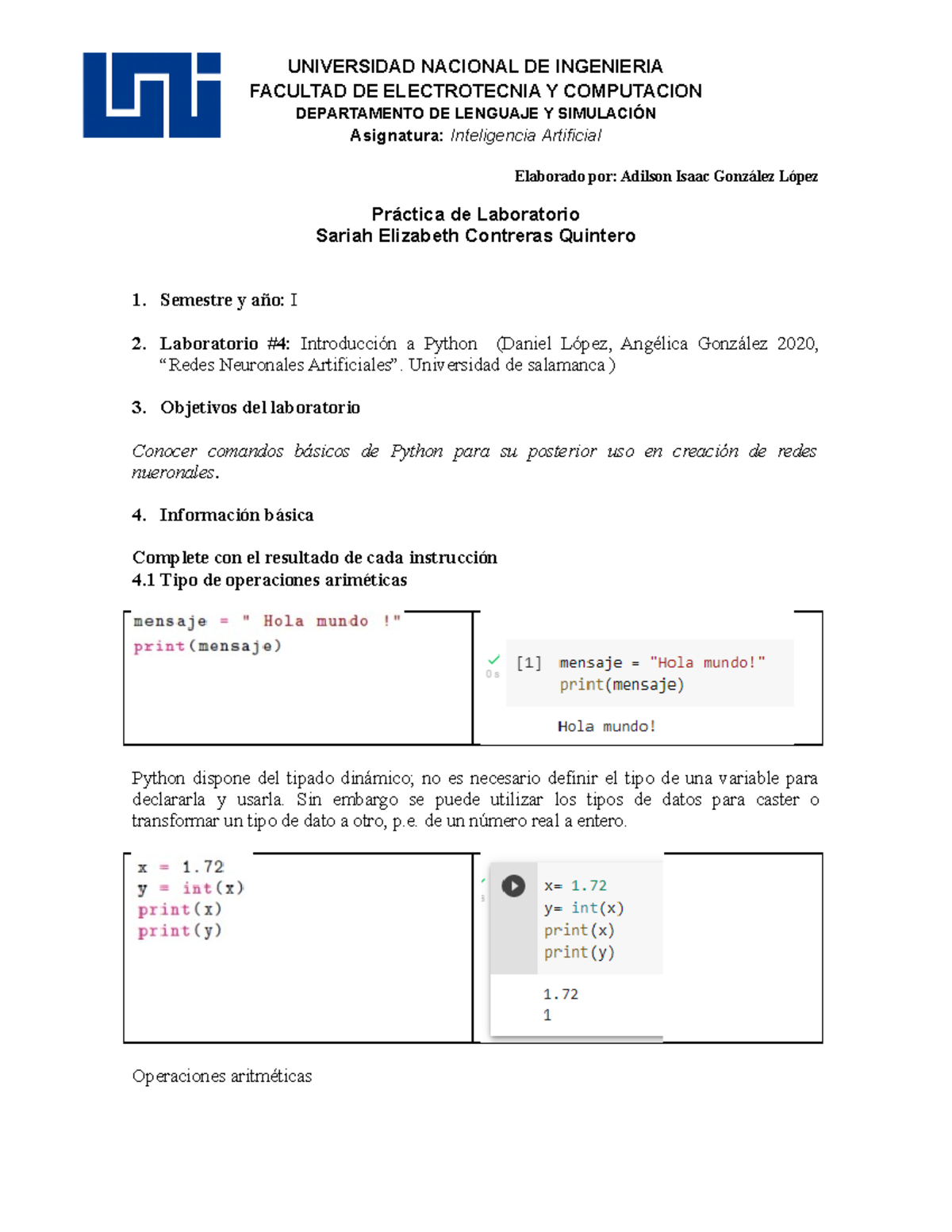 Introduccion Python - computacion - FACULTAD DE ELECTROTECNIA Y ...