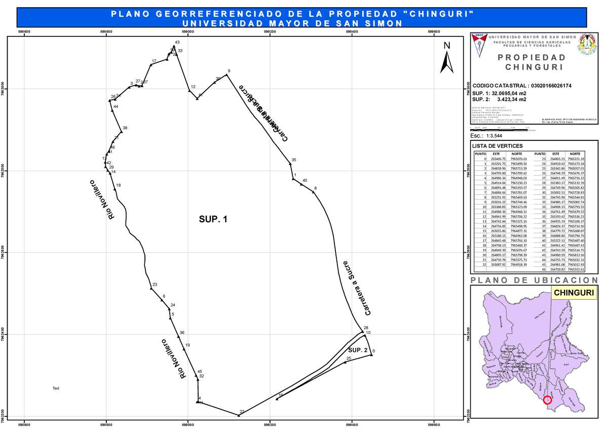 Plano DE LA Propiedad DE Chinguri - P L A N OP L A N O G E O R R E F E ...