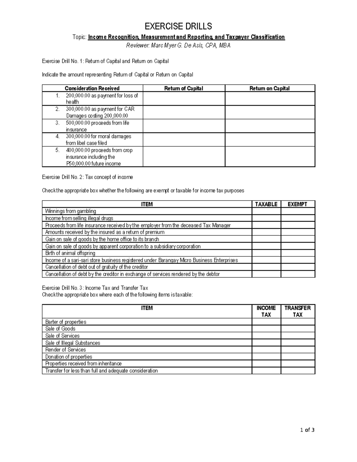 ED2-Income Recognition, Measurement and Reporting, and Taxpayer ...