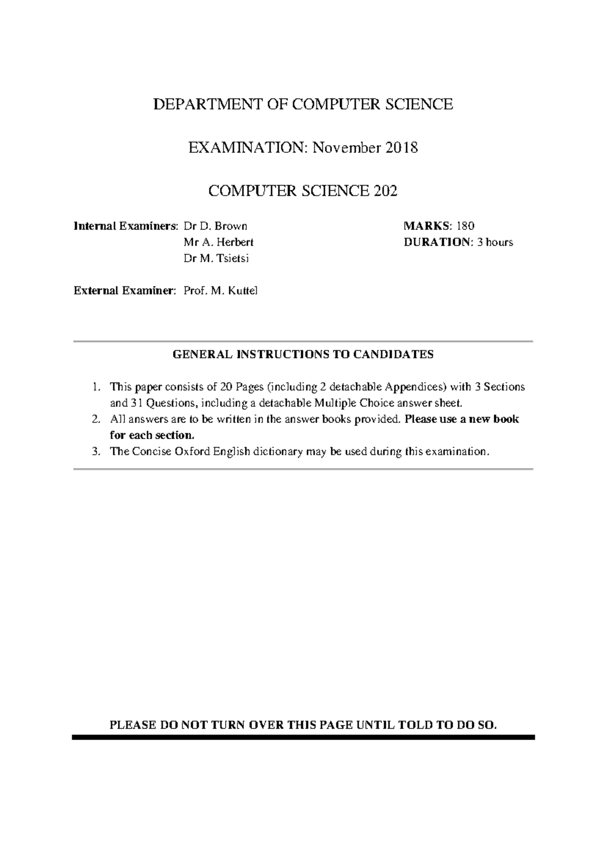 Computer Science 202 Nov 2018 - RHODES UNIVERSITY DEPARTMENT OF ...