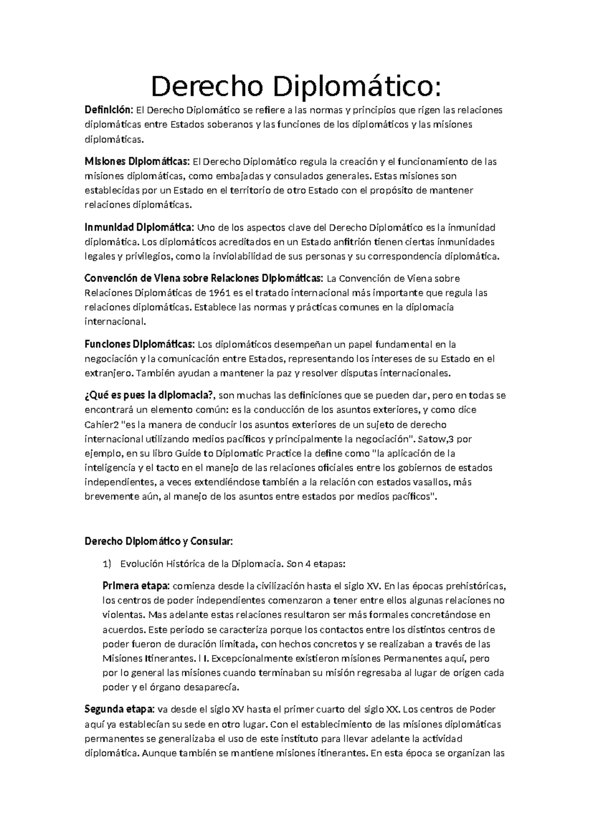 Mapa conceptual - sss - Derecho Diplomático: Definición: El Derecho ...