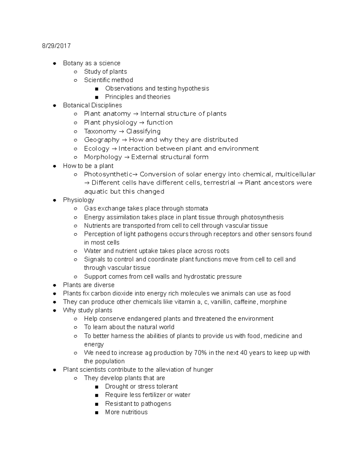 Why Study Plants - Detailed notes of these sections of the class. - 8 ...
