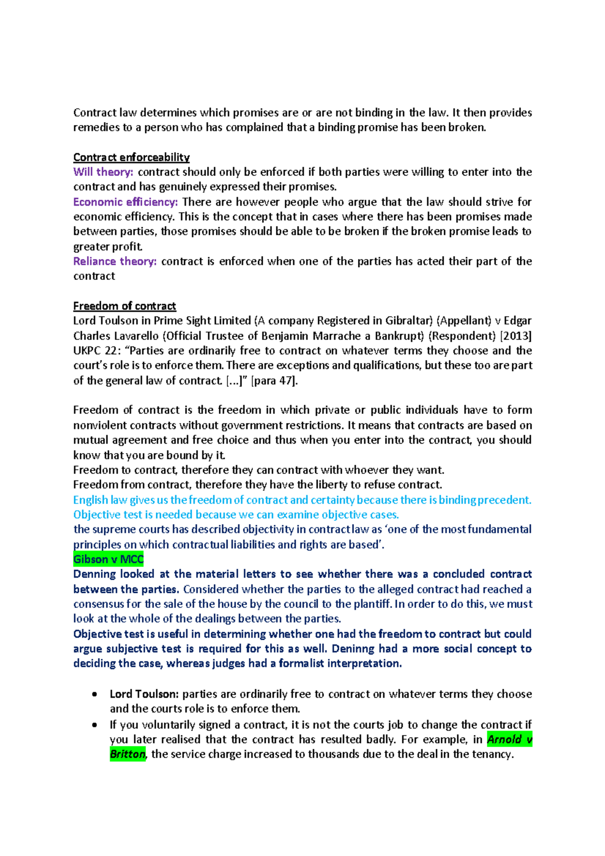 Contract revision (Autosaved) - Contract law determines which promises ...