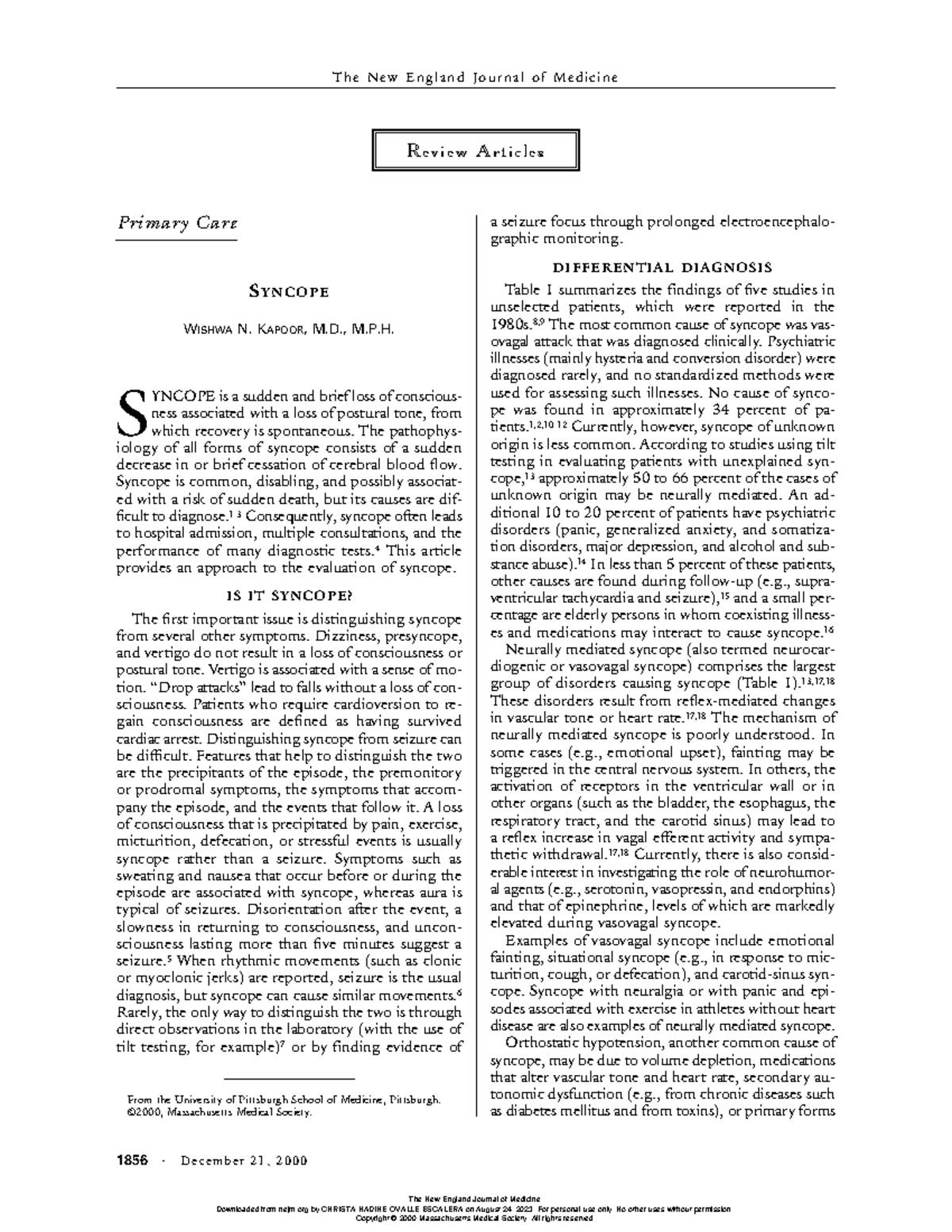 Syncope review - dlslsjdklasjdklasjdlksajkldjalkdjkl alkjpqpoweqwe ...