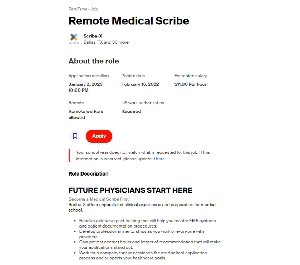 Scribe X 1 - job search - PRTH 7V51 - Studocu