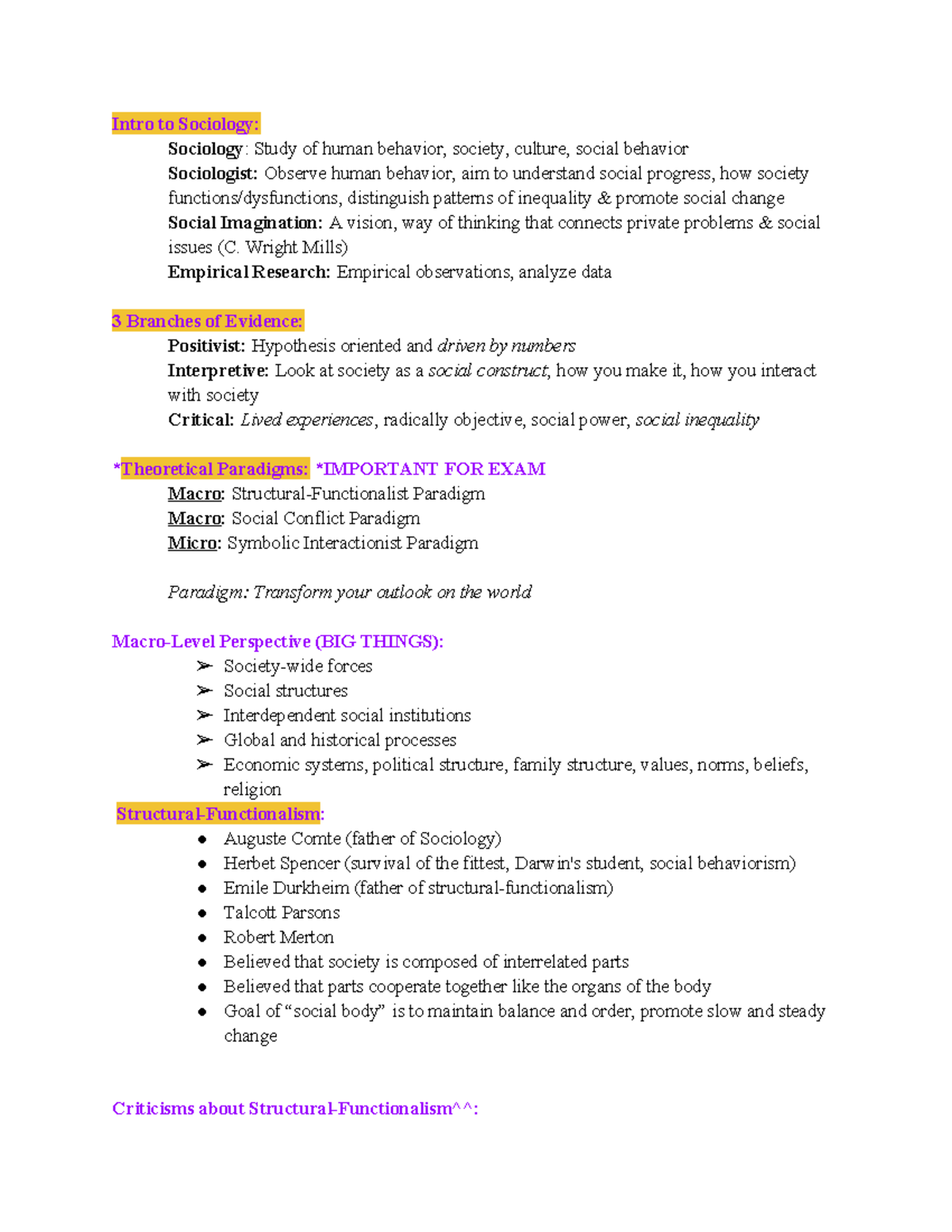 Theoretical Approaches/ Culture & Socialization - Intro to Sociology ...